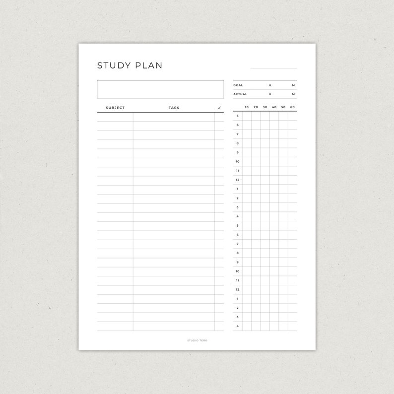 10 Minute Study Planner, Time Blocking Planner, Study Tracker, Student ...