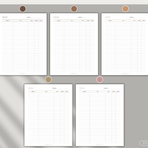 Tests Tracker, Printable, Minimal, Exams Tracker, Study Planner, Exam ...