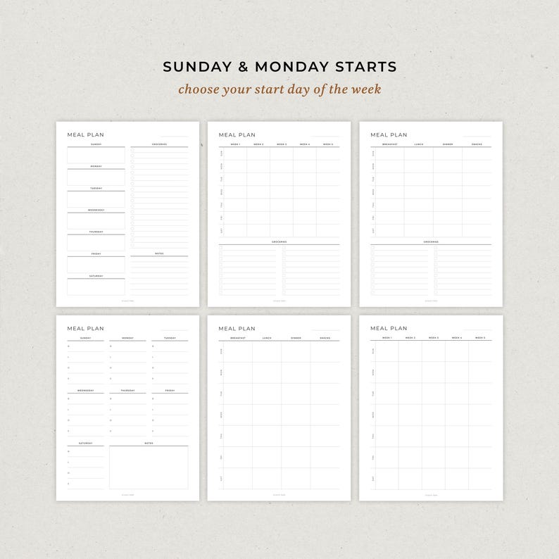 Meals & Diet Planners BUNDLE, Meal Plan, Recipe Sheet, Food Journal ...