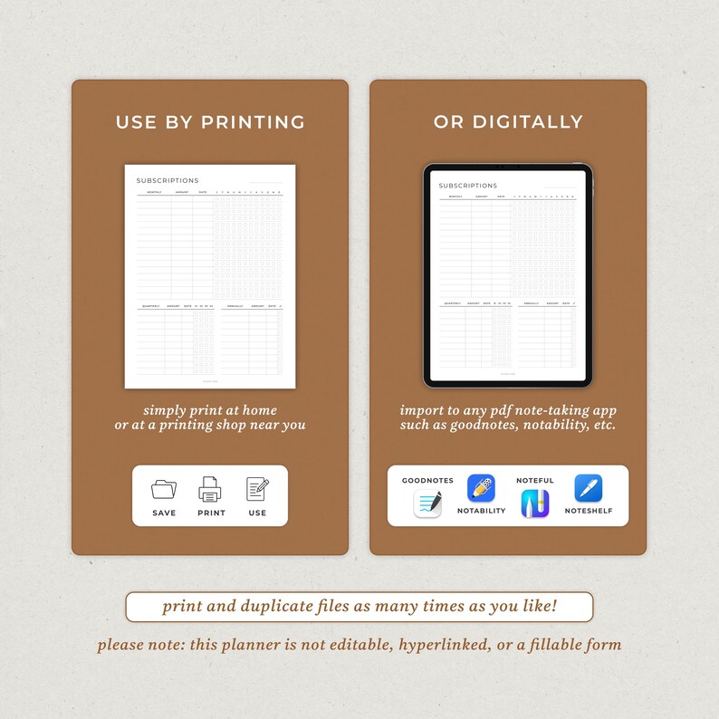 Subscription Tracker Printable, Membership Checklist, Expense Tracker ...