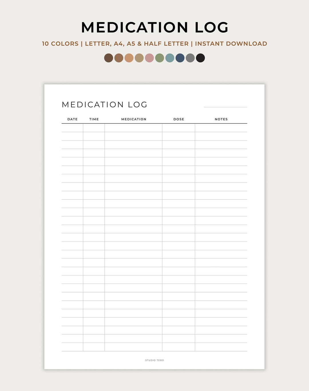 Medication Log, Medication Tracker, Medication Intake Reminder ...