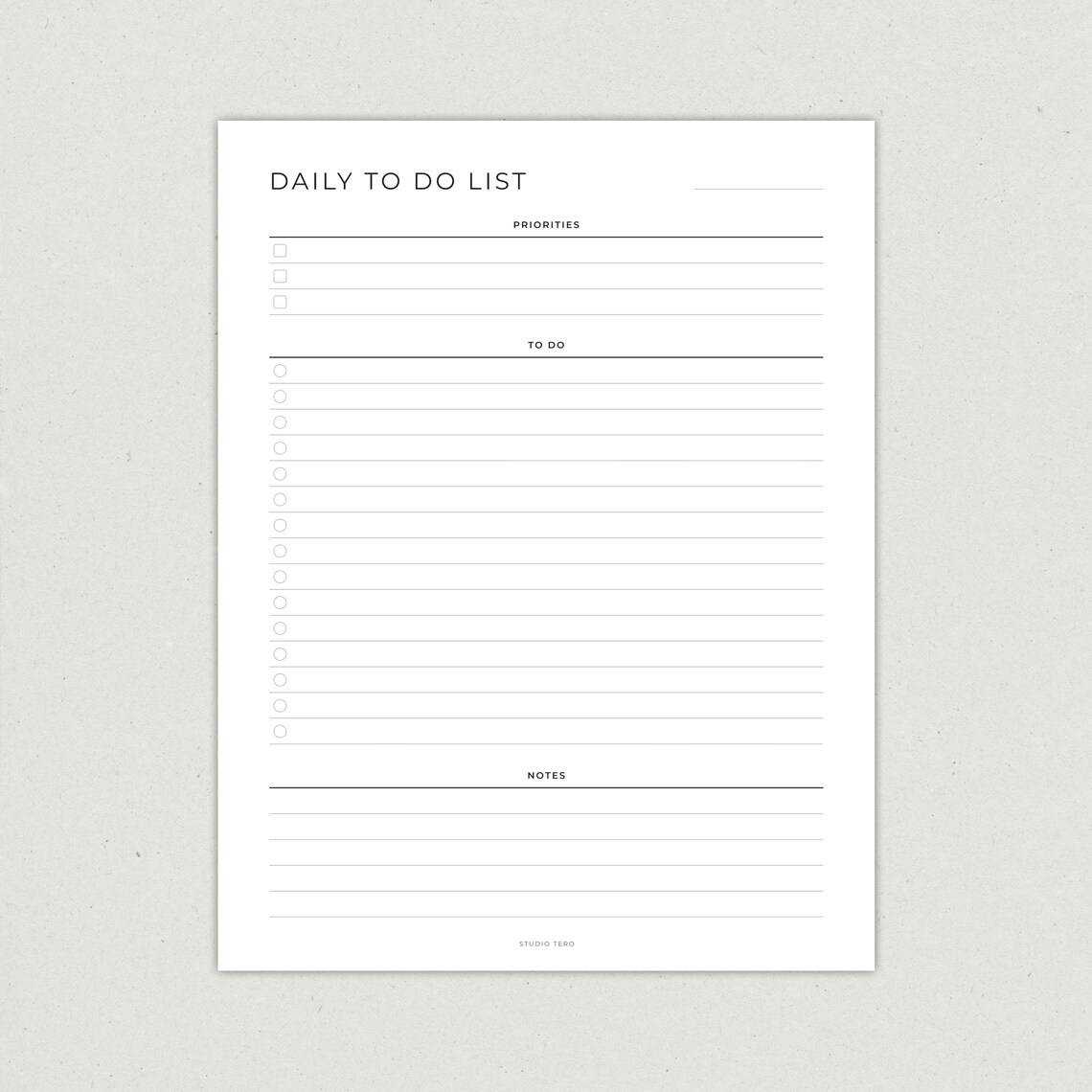 Daily Tasks, Printable Daily to Do List Template, Minimalist Daily ...