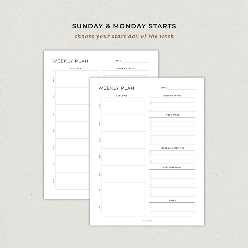 Work From Home Weekly, Desktop Plan Weekly H Undated Plan Strategic ...