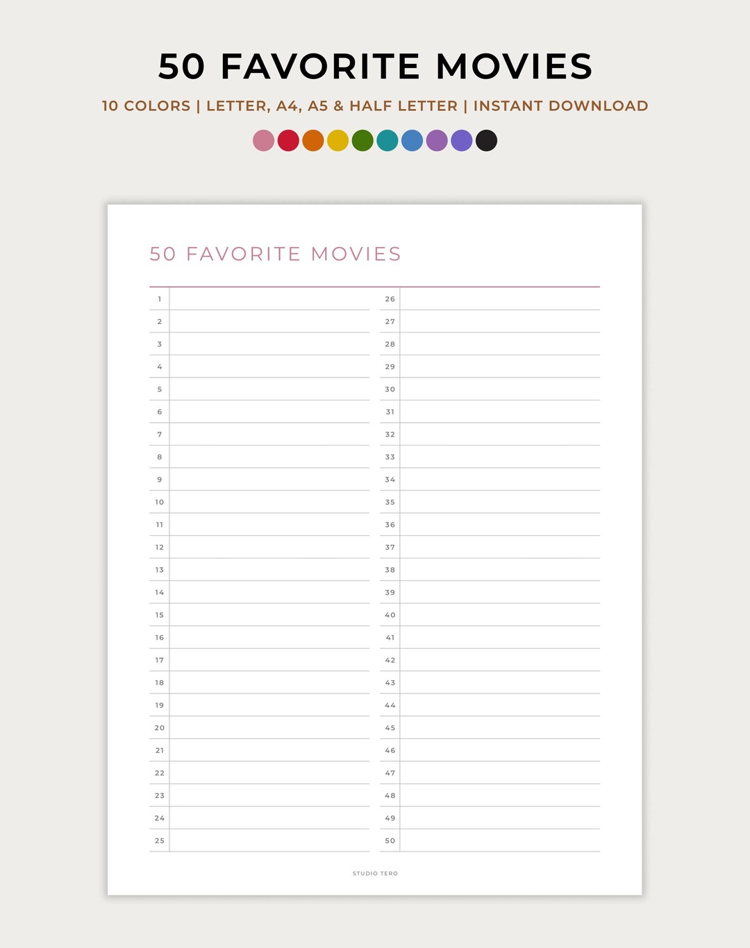 50 Favorite Movies, My Favorite Movies List, Movie Ranking, Movie ...