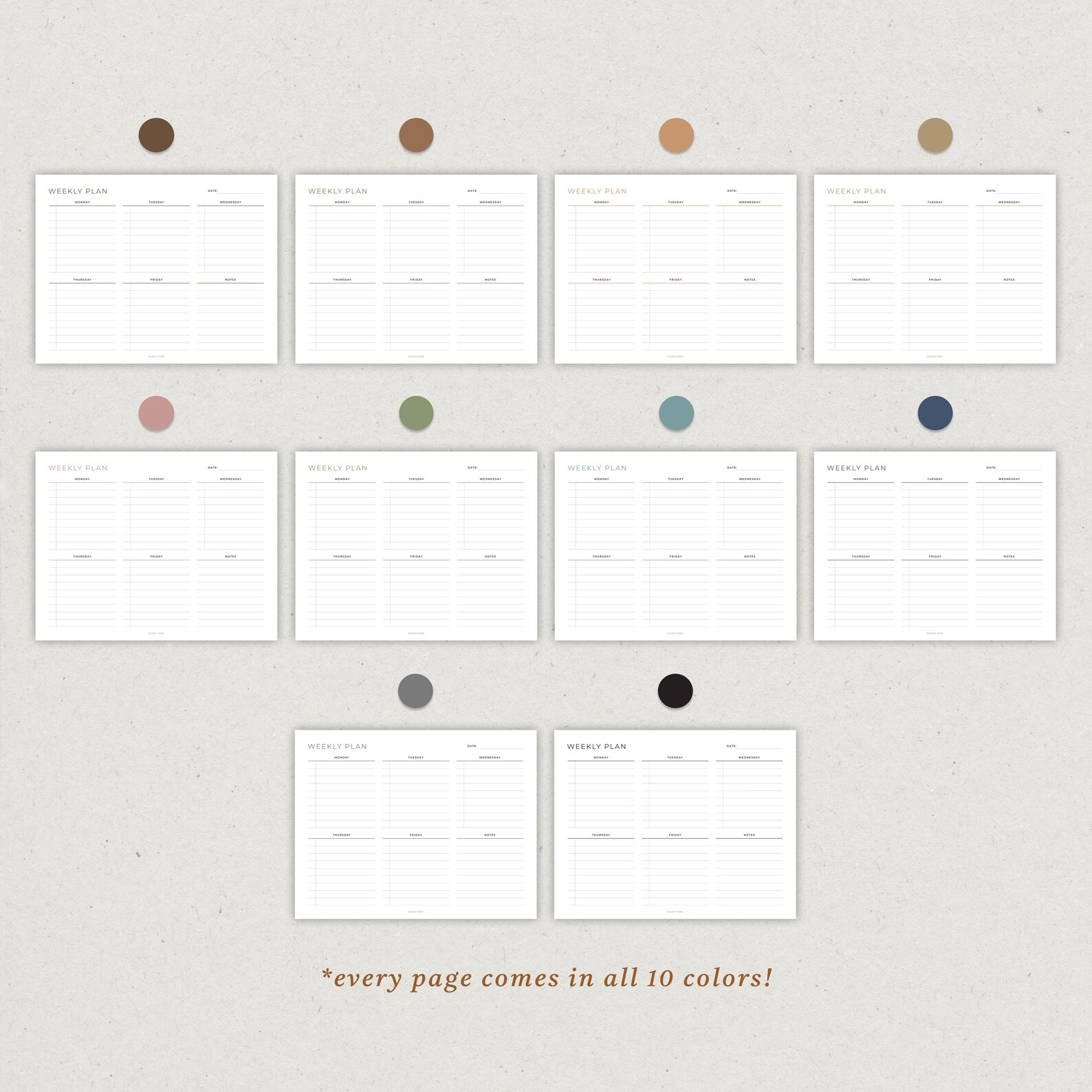 5 Day Week Planner Lists, Weekly H Declutter Plan Tasks Boxes ...