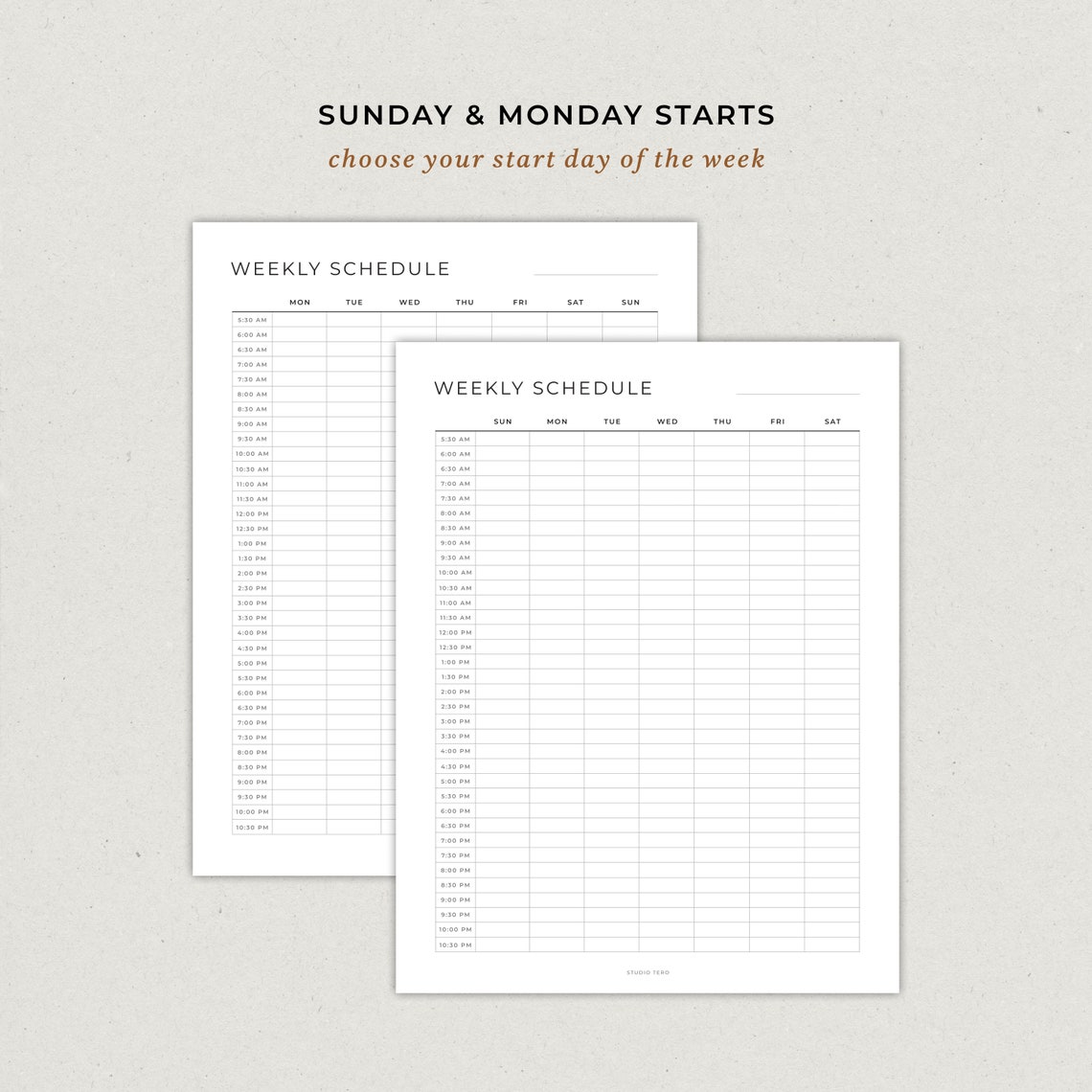 Half Hour Weekly Planner, Weekly H Desktop Weekly Plan Hourly Weekly ...
