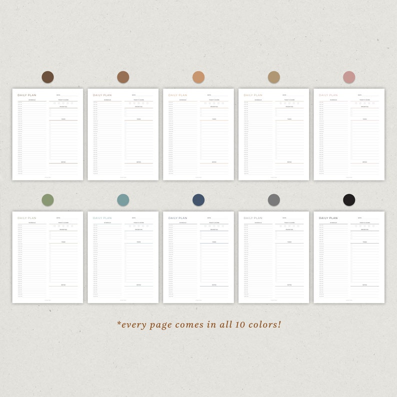 Minimalist Daily Routine, Daily Printable 8.5x11 Planner Daily Grind ...