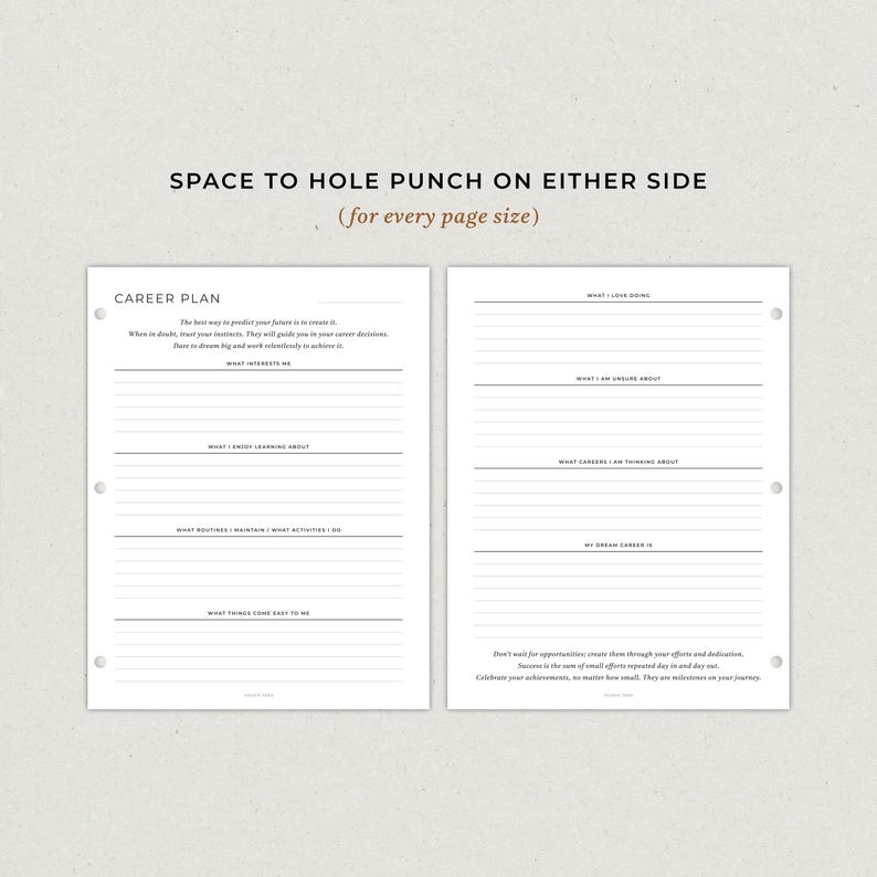 Career Planner, Career Goals Planner, Brainstorming Journal, Future ...