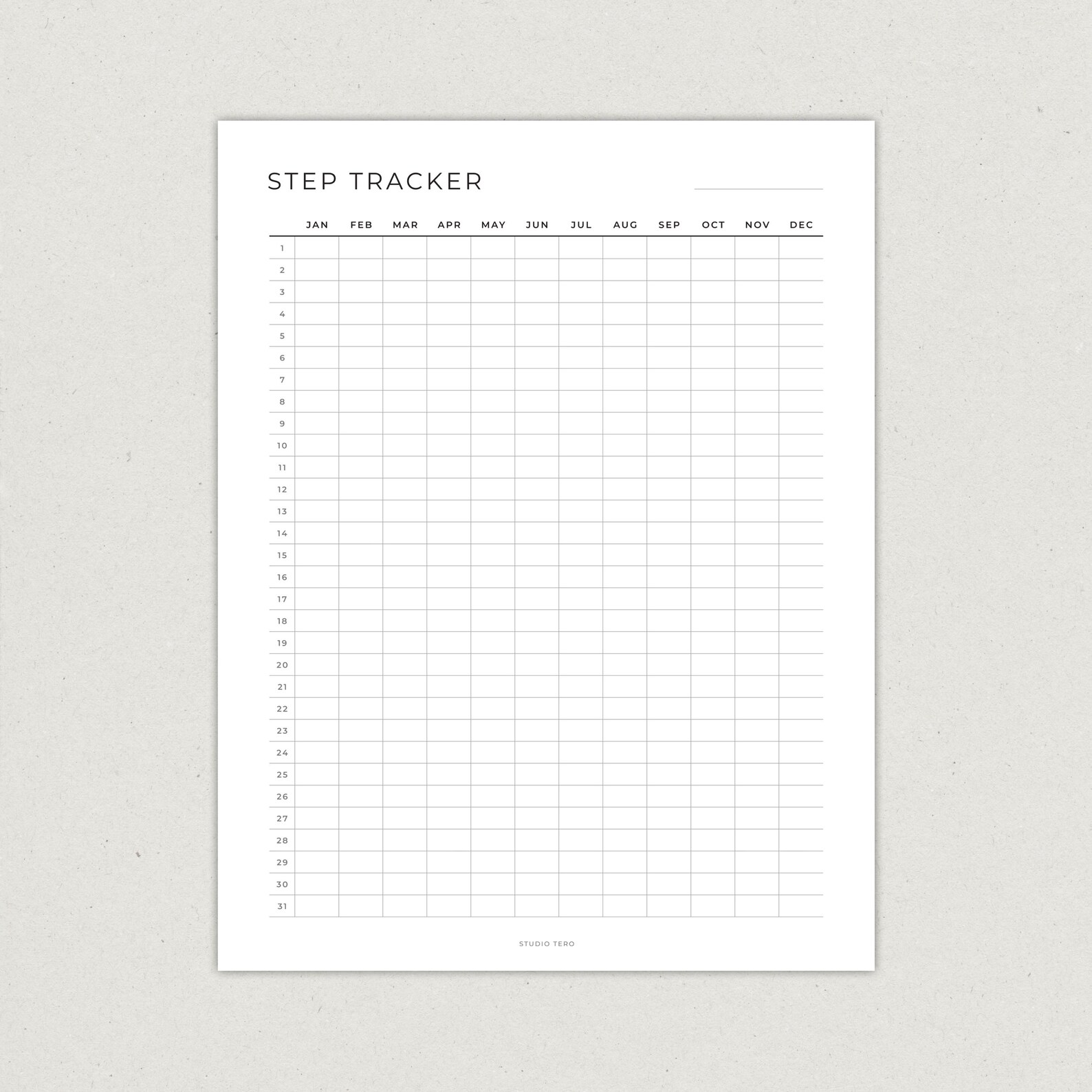 365 Day Step Tracker, Daily Step Record, Yearly Walking Log, Exercise ...