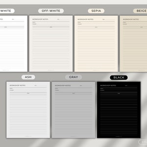 Workshop Notes, Printable, Minimal, Students Notes Template, Meeting ...