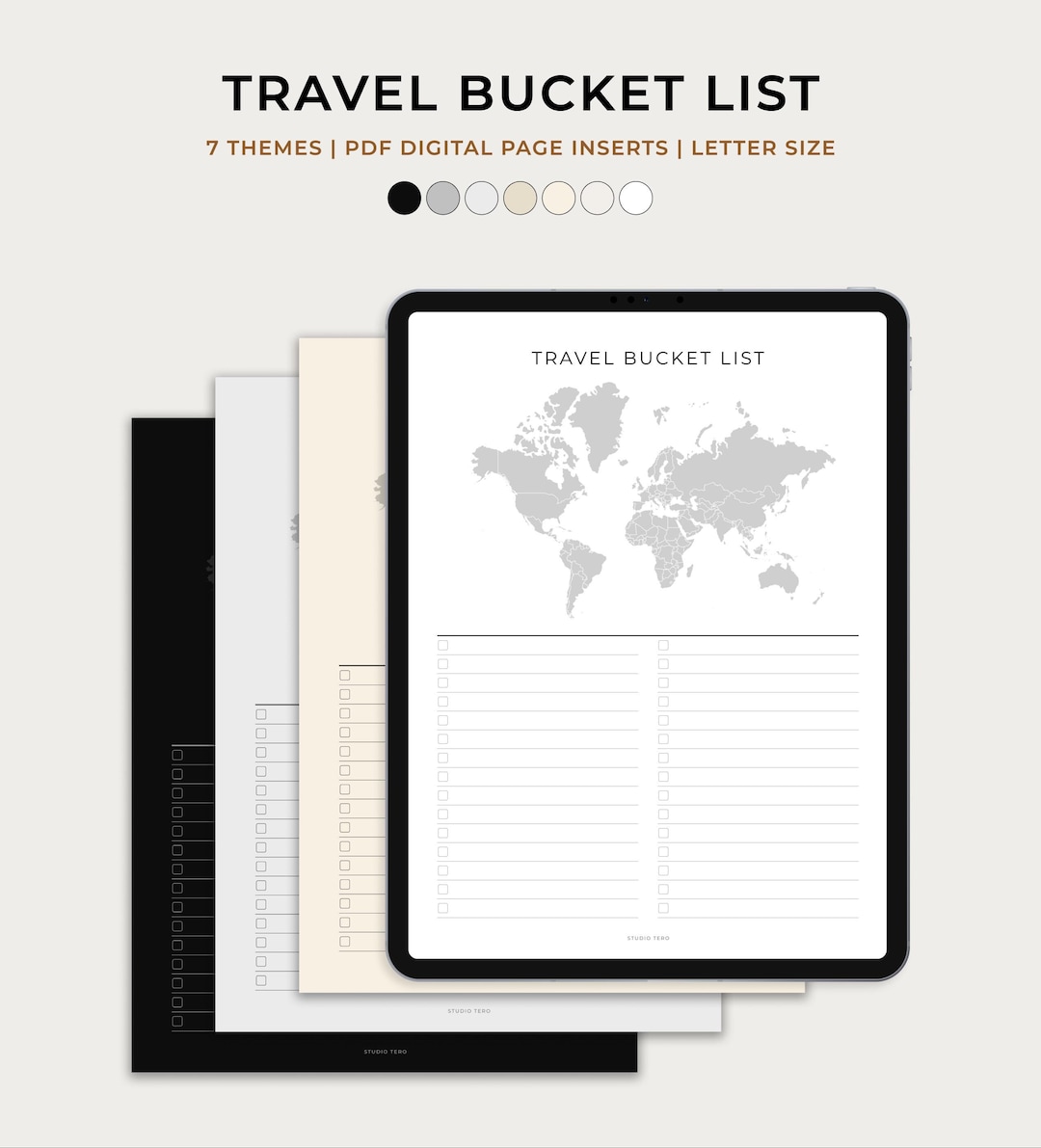 Travel Bucket List Printable, Wanderlust List, Travel to Do List, Dream ...