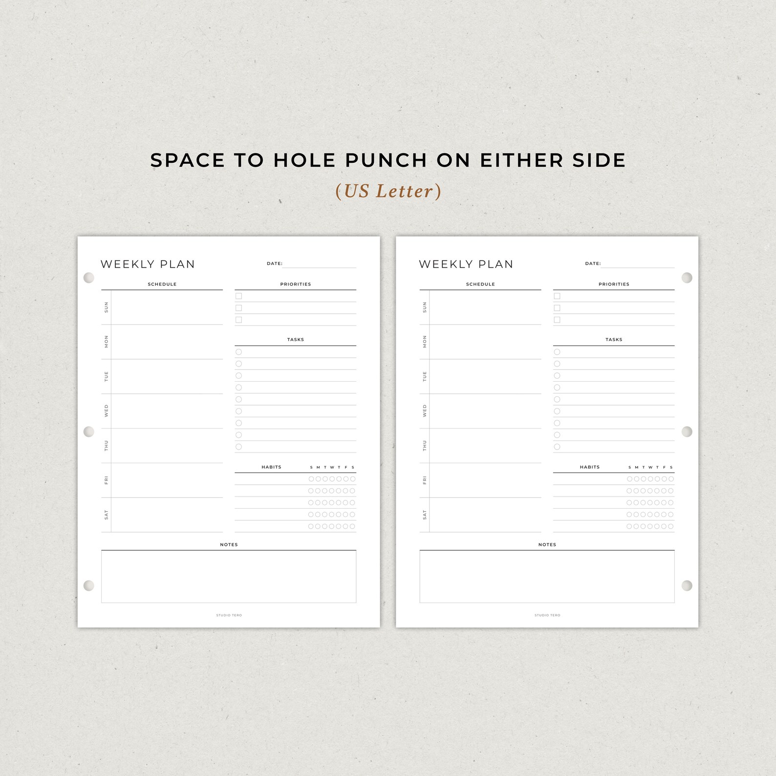 Simple Weekly Planner, Desktop Plan Weekly H Undated Plan Strategic ...