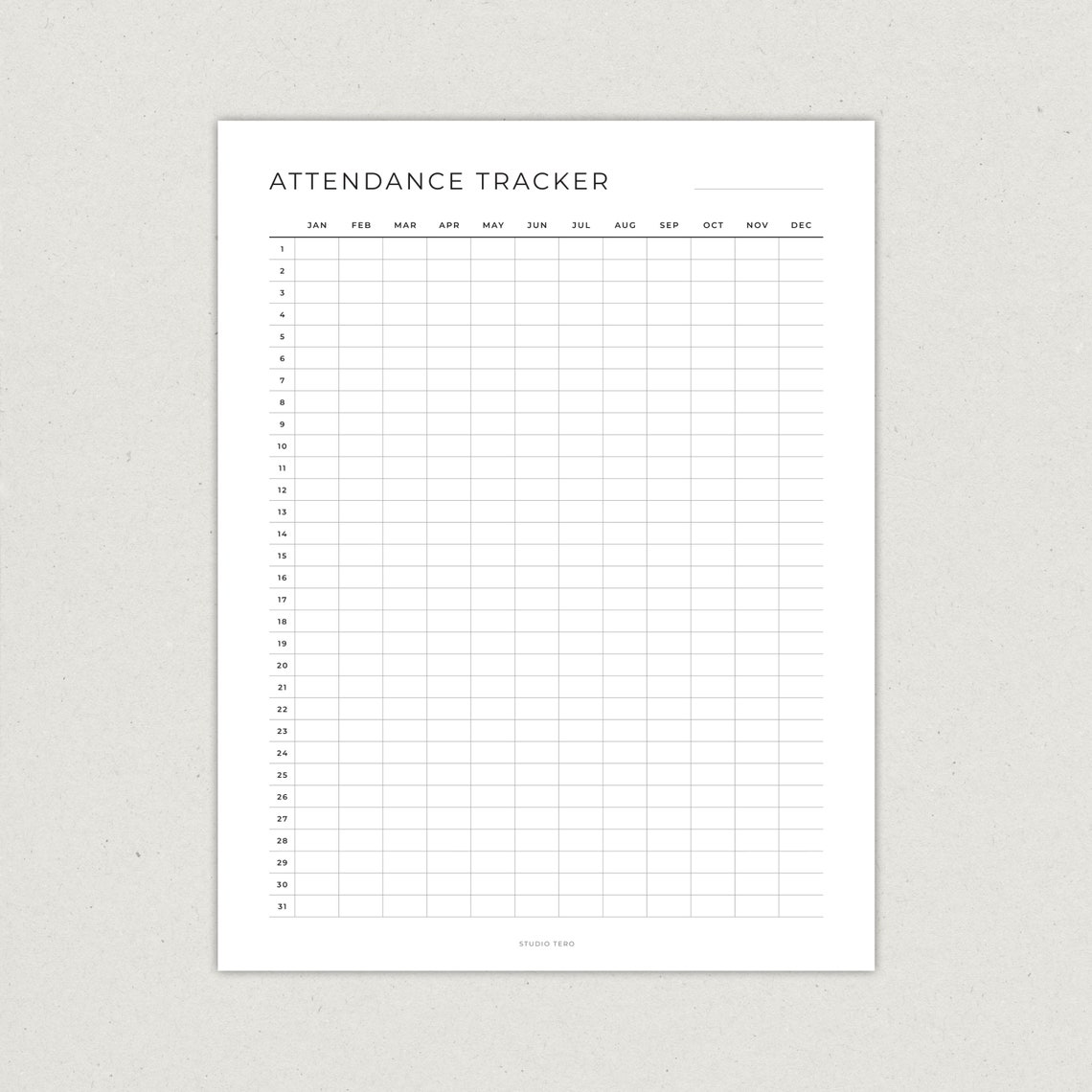 Attendance Tracker, Attendance Log, Homeschool Attendance Log, Student ...