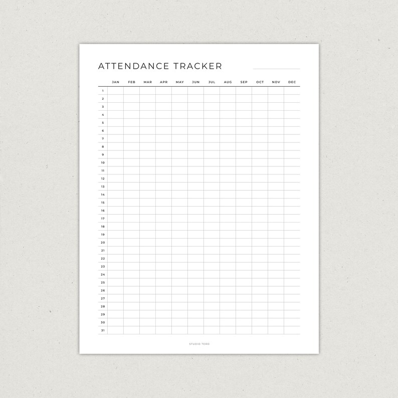 Attendance Tracker, Attendance Log, Homeschool Attendance Log, Student ...