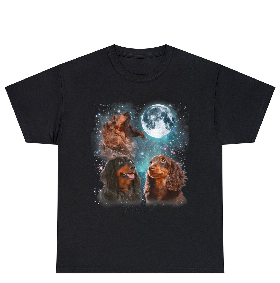Three Dachshund Howling at Moon Shirt, Like 3 Wolves T-shirts ...