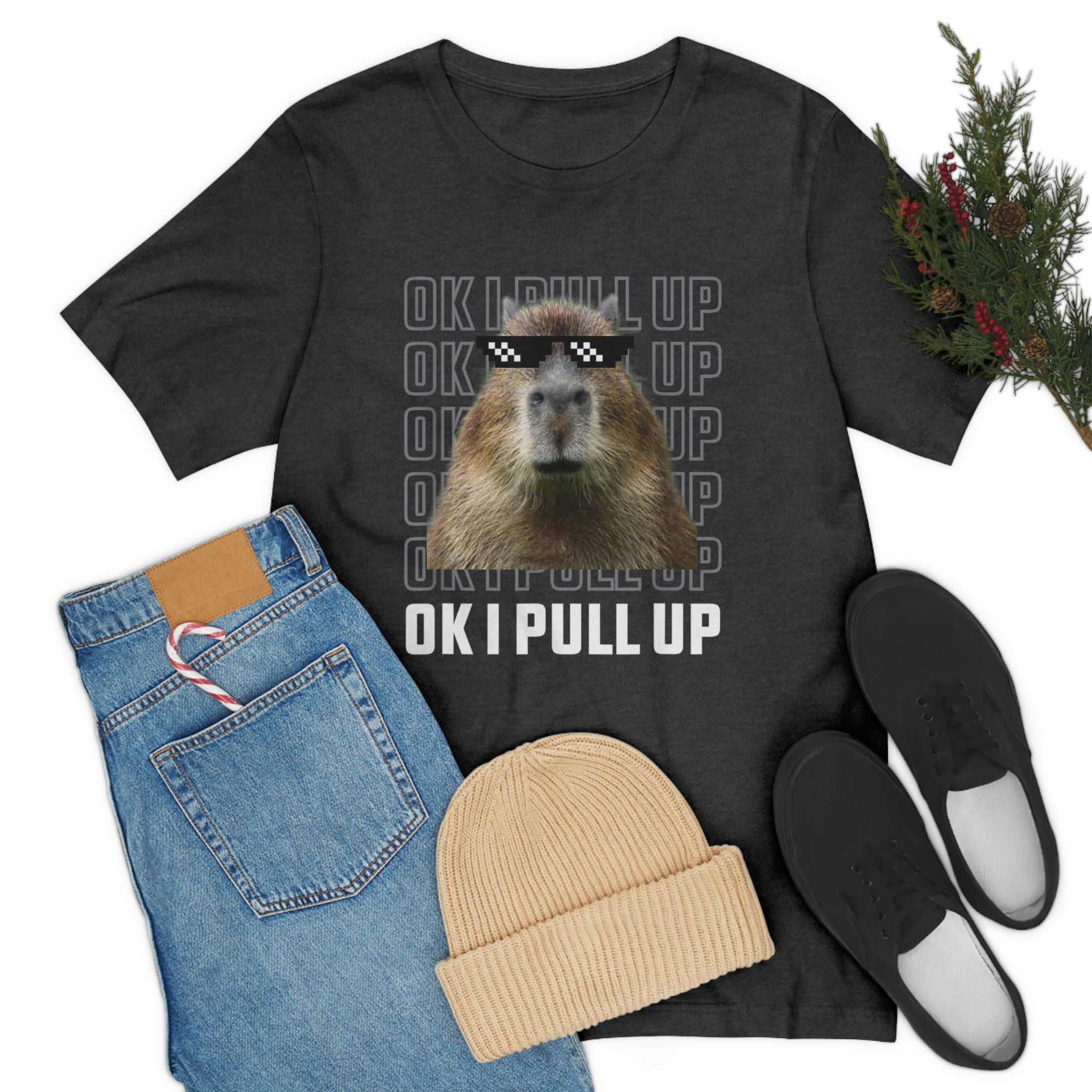 OK I Pull up Capybara Funny Meme T Shirt Ok I Pull up ,capybara Sarcastic Funny Meme T-shirt, OK ...