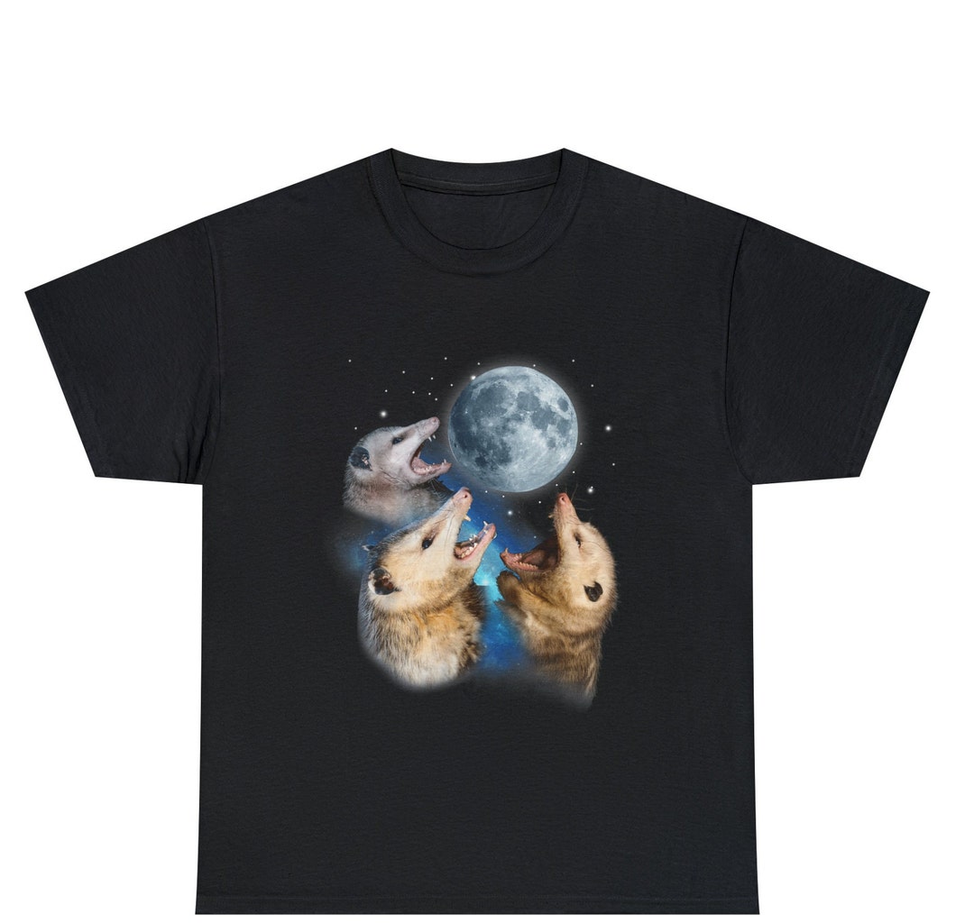 Three Possums Howling at Moon Shirt, Like 3 Wolves T-shirts, Opossum ...
