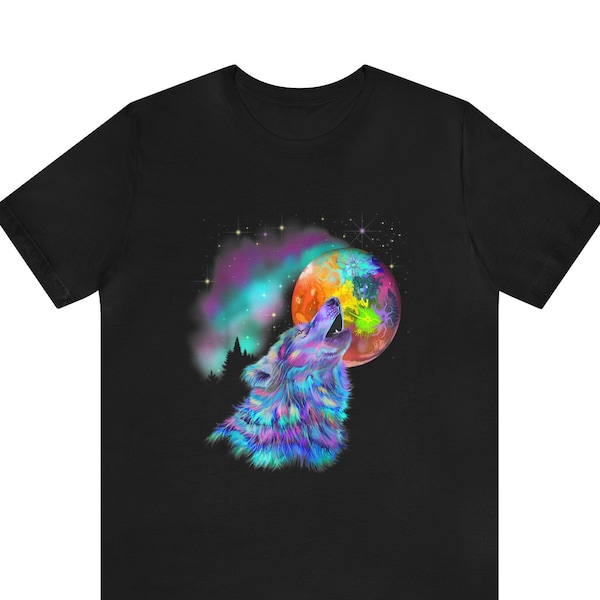 Galaxy Wolf Shirt - Etsy