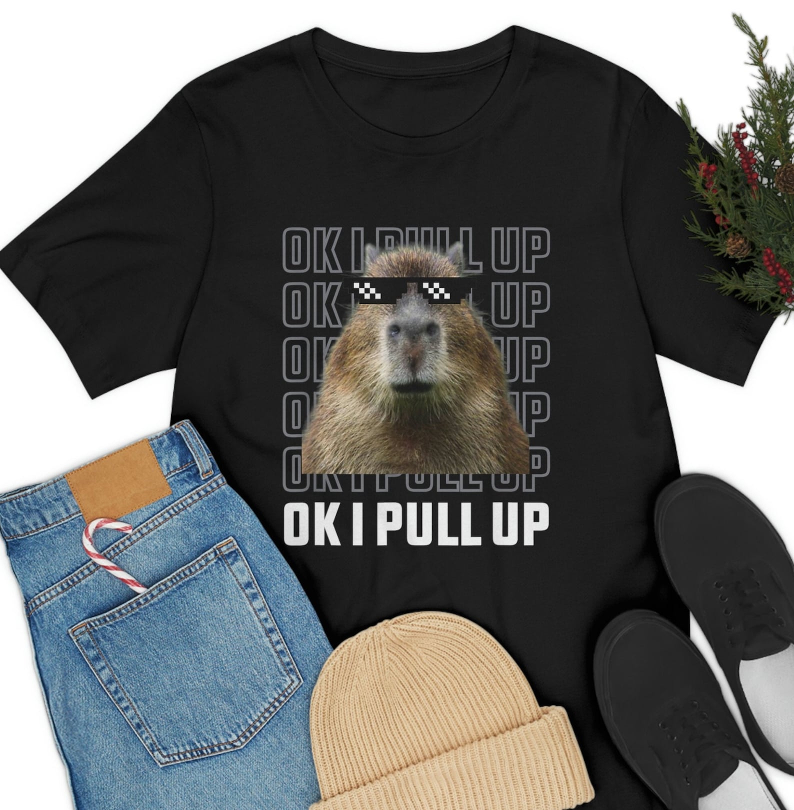 OK I Pull up Capybara Funny Meme T Shirt Ok I Pull up ,capybara ...