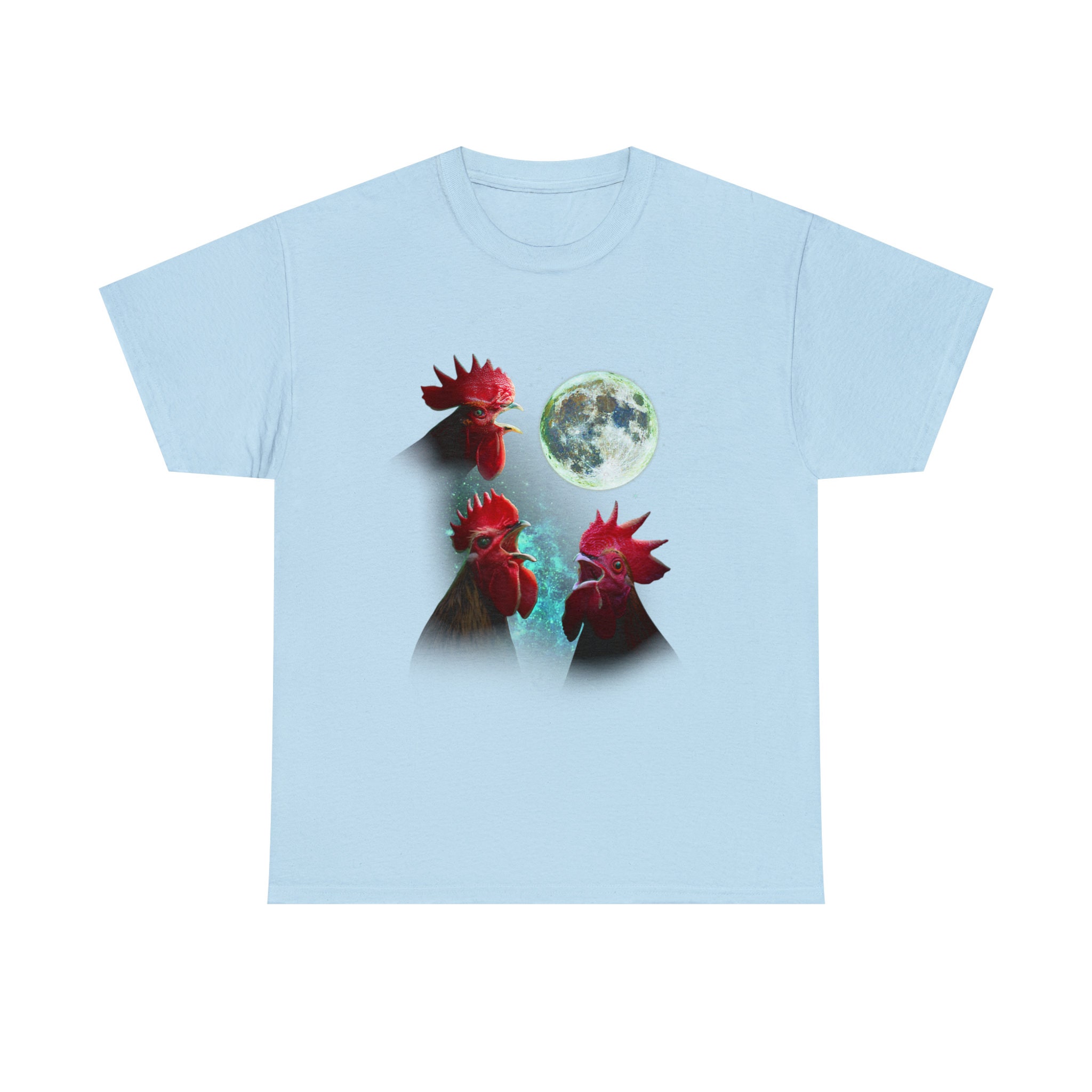 Three Rooster Chickens Howl at Moon 3 Wolfs Wolves Shirt - Etsy