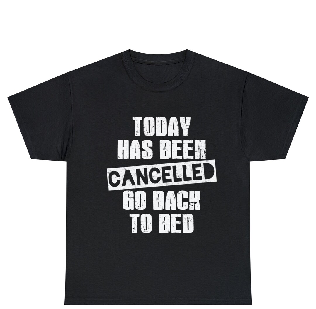 Today Has Been Canceled Go Back to Bed Funny T-shirt, Humorous Today ...