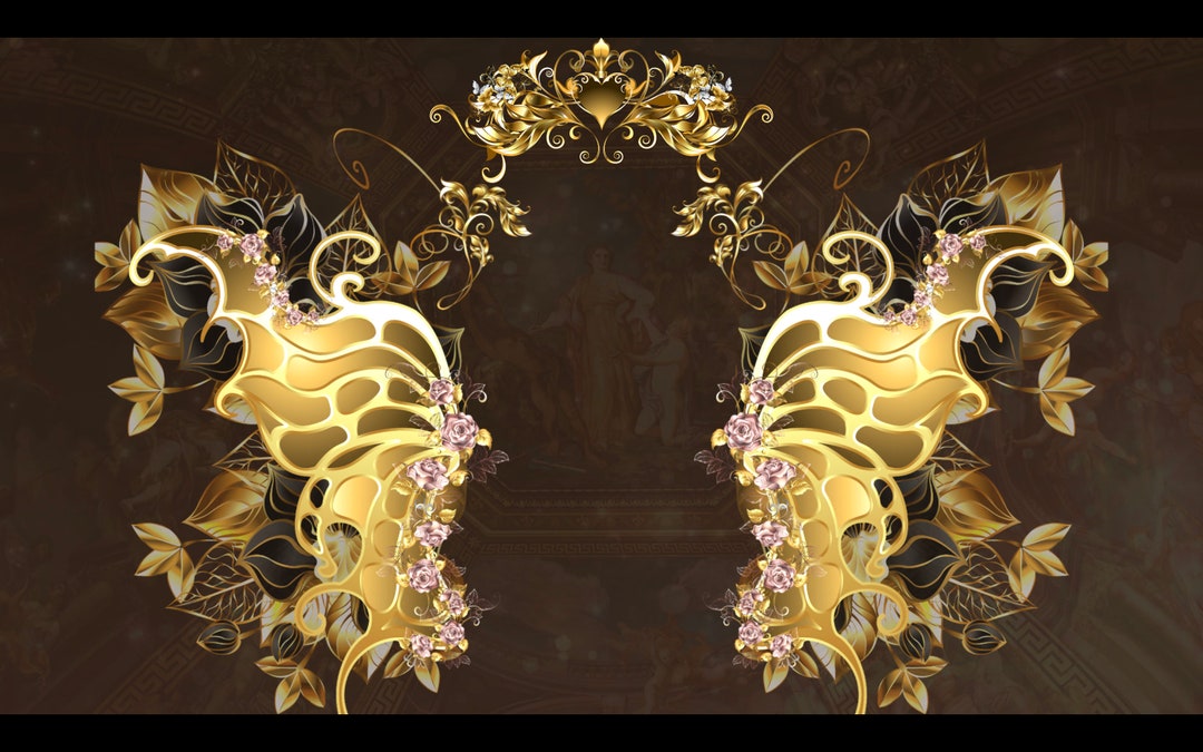 Queen Cocoon Zoom Virtual Animated Background Butterfly Baroque Floral ...