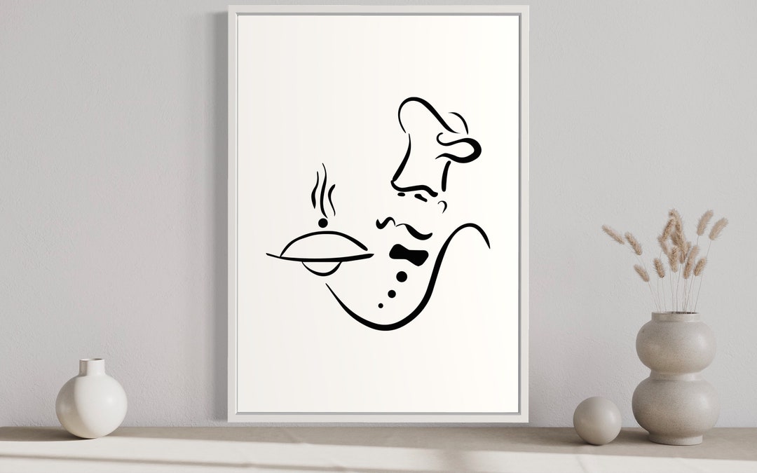 Chef Poster, Chef Art Print, Kitchen Wall Art, Gift for Chef, Instant ...