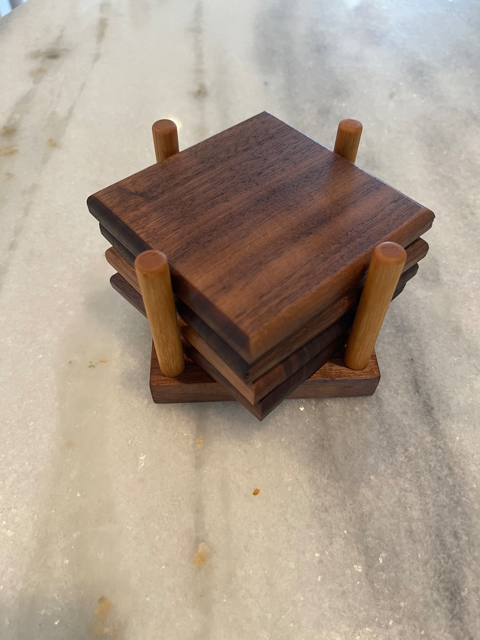 Solid Walnut Coaster Set - Etsy