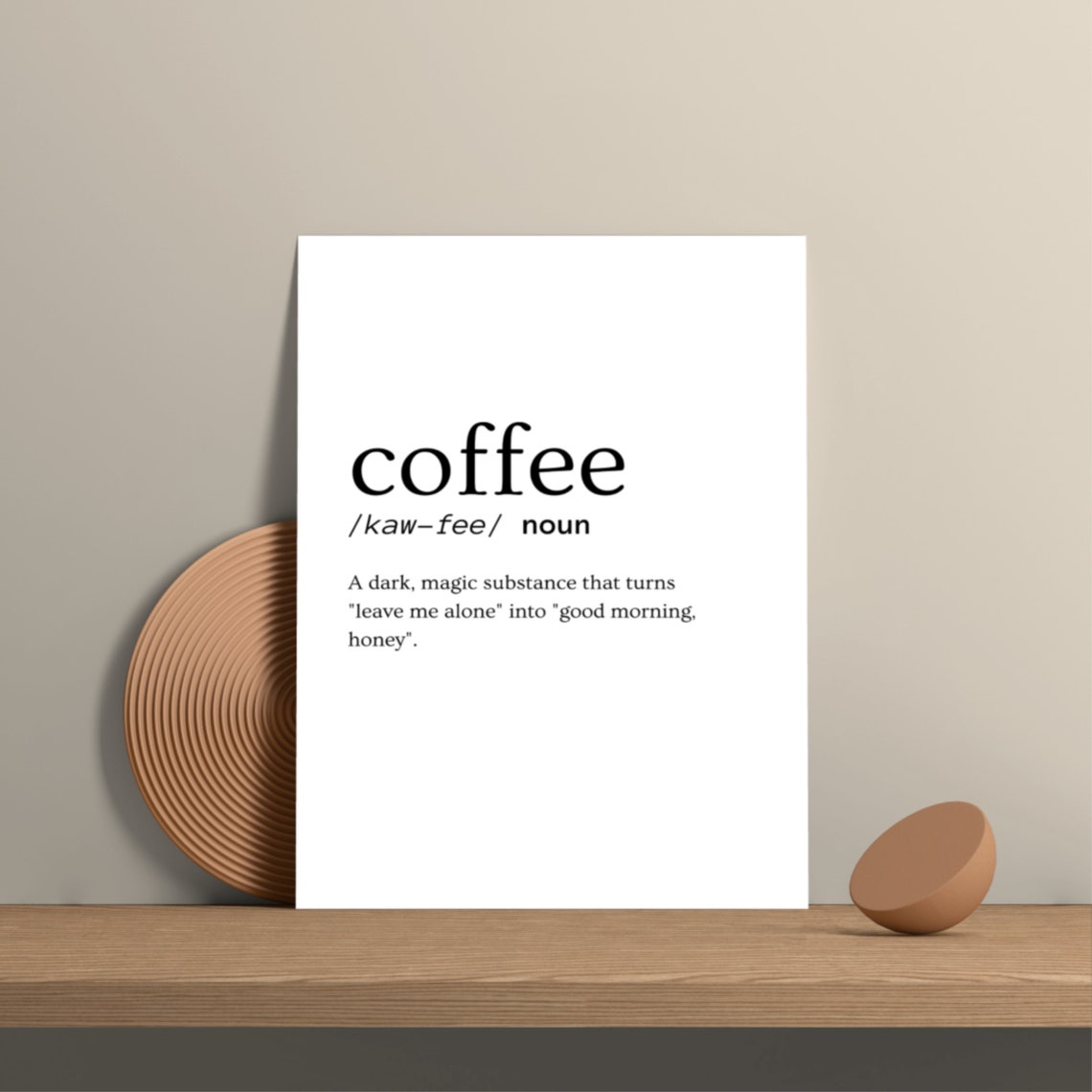 Coffee Definition Quote, Coffee Definition, Funny Quote, Typographic ...