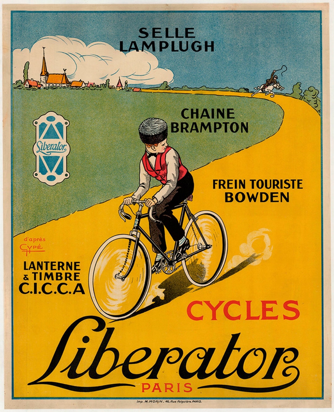 Cycles Liberator Original Vintage Poster Vintage Bicycle - Etsy
