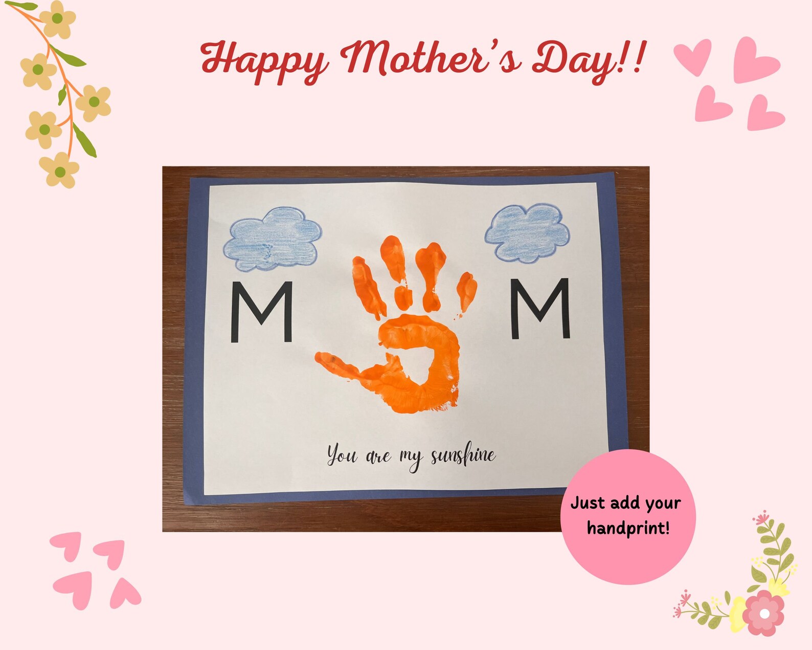 Mother's Day Printable, Mother's Day Gift, Craft for Kids, Mom and Kids ...