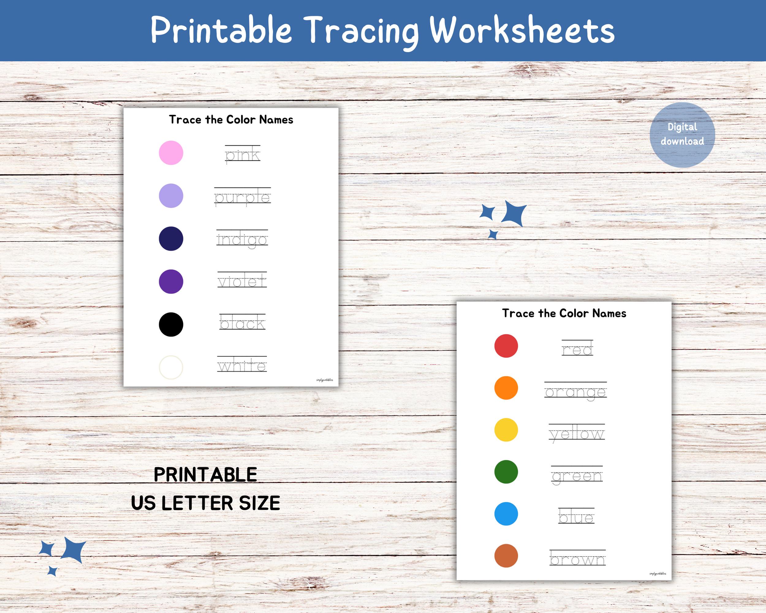 Days of the Week Printable, Months of the Year Tracing Worksheet, Color ...