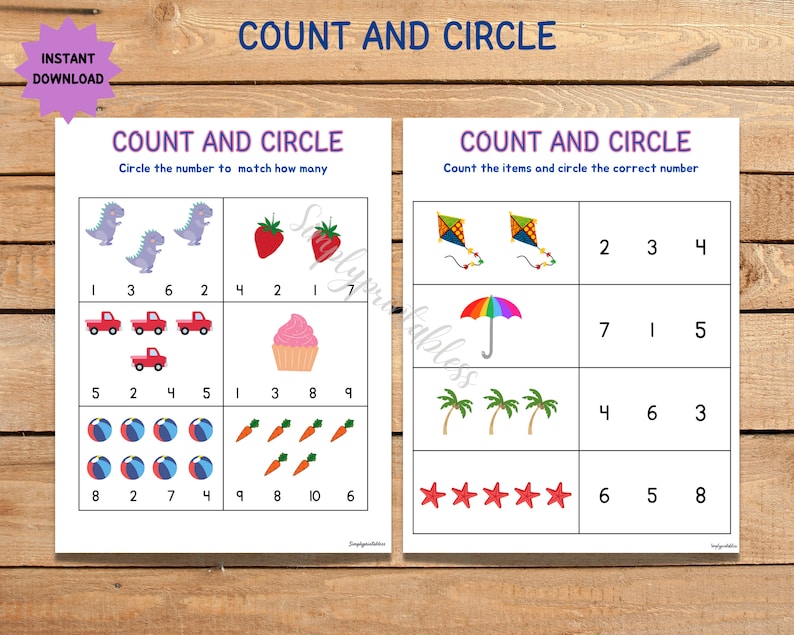 Counting,count & Color, Beginning Math,homeschool Printables,preschool ...