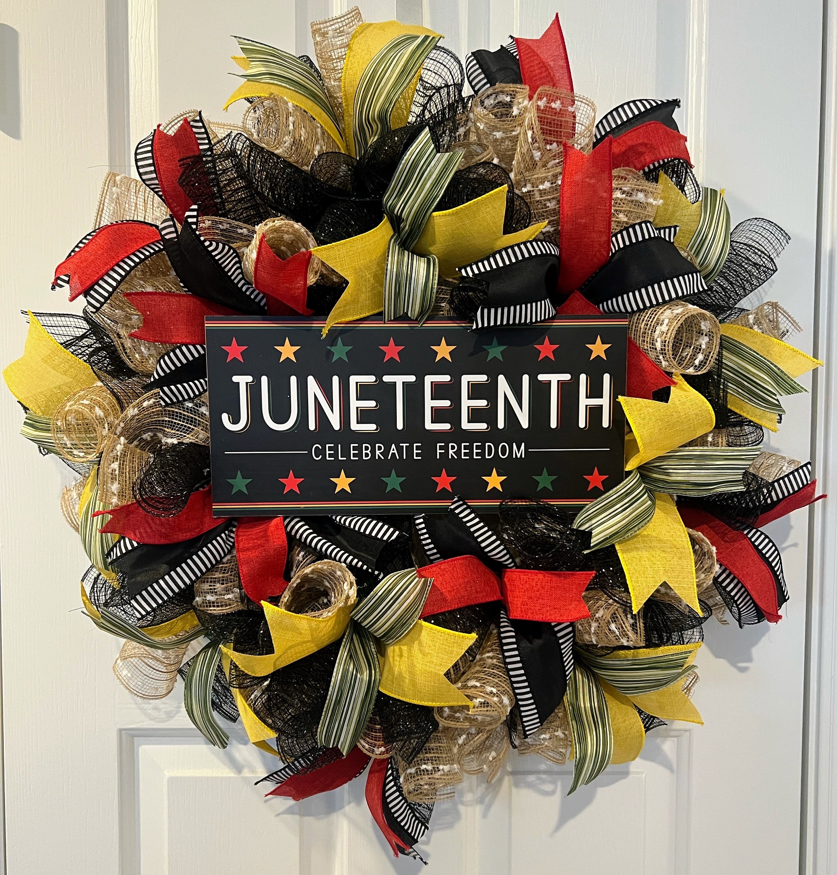 Juneteenth Celebration Wreath Black History Month Juneteenth - Etsy