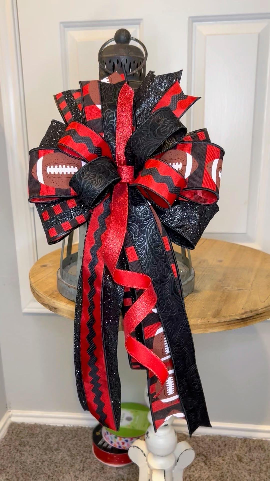 Texas Tech Wreath Bow: Red & Black Sports Decor - Etsy