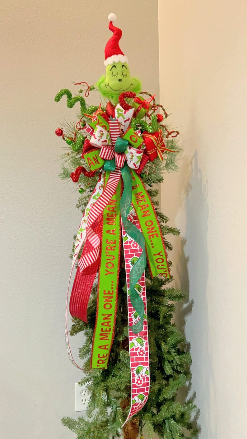 Christmas Tree Topper, Green Monster, Elf Tree Topper, Peppermint Candy ...