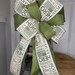 Army Forge Bow, Army Bow, Green and Burlap Bow, Bow for Lantern Wreath ...