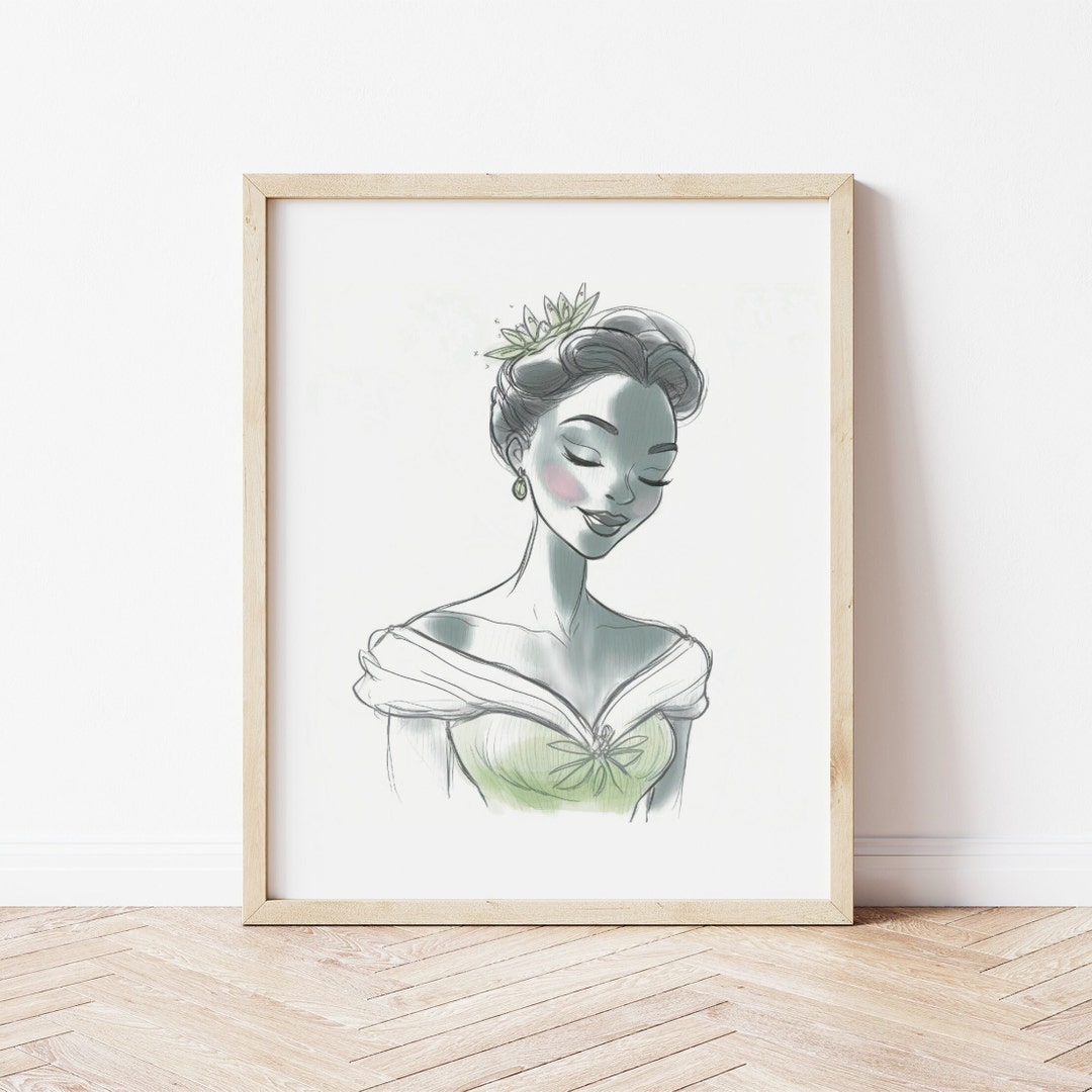 Princess Tiana Art Print: Watercolor Nursery Decor (digital Download ...
