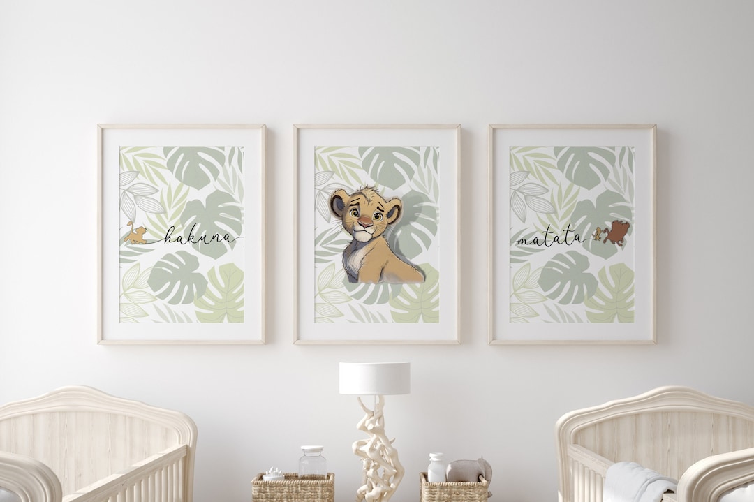 Lion King Boho Wall Art, Instant Download, Set of 3, Animal Nursery ...