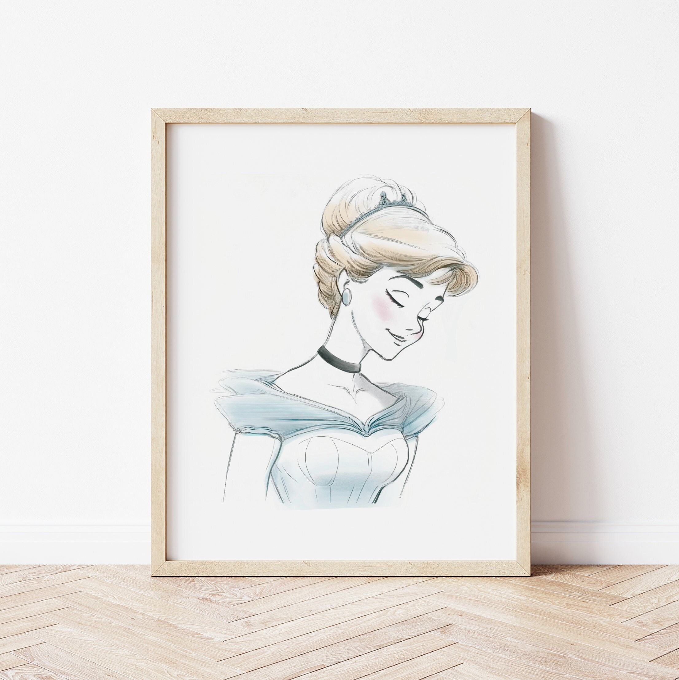 Princess Cinderella Art Print Girls Nursery Art Watercolor - Etsy