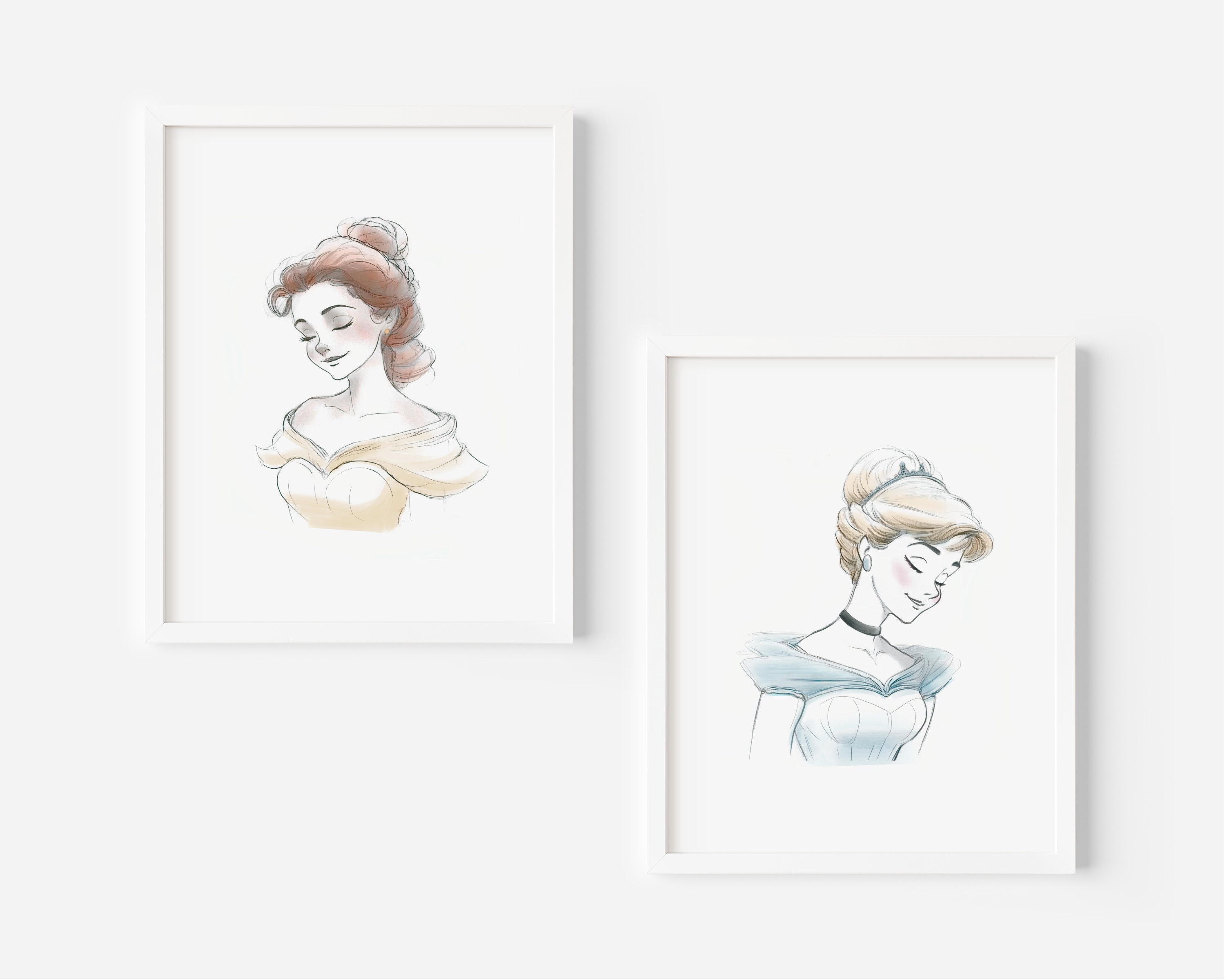 Princess Cinderella Art Print Girls Nursery Art Watercolor - Etsy