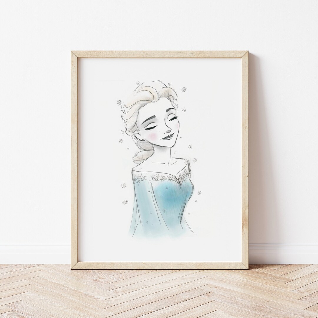 Princess Elsa Art Print, Instant Download, Frozen Art, Girls Nursery ...
