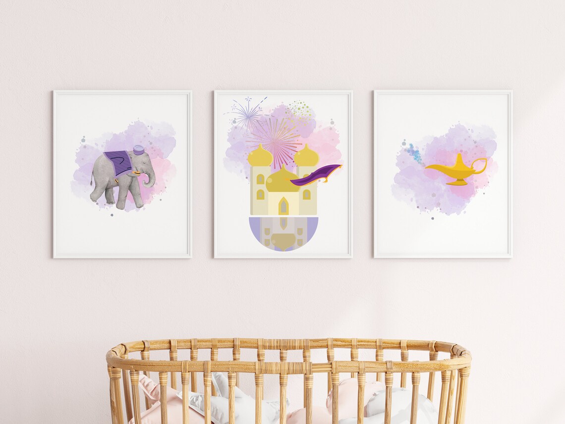 Aladdin Palace Watercolor Art Print: Nursery Princess Castle (digital ...