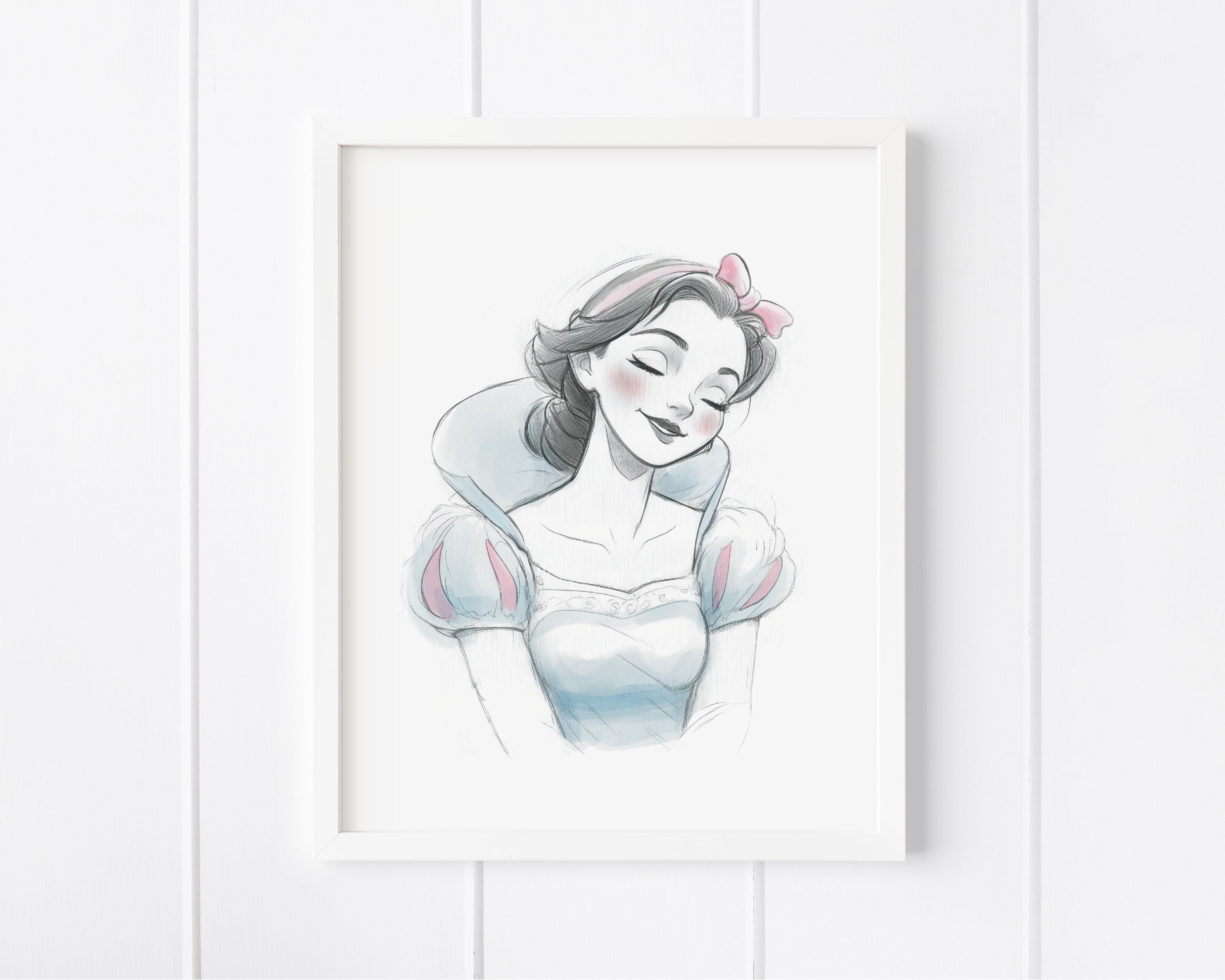 Snow White Art Print: Watercolor Princess Nursery Decor (digital ...