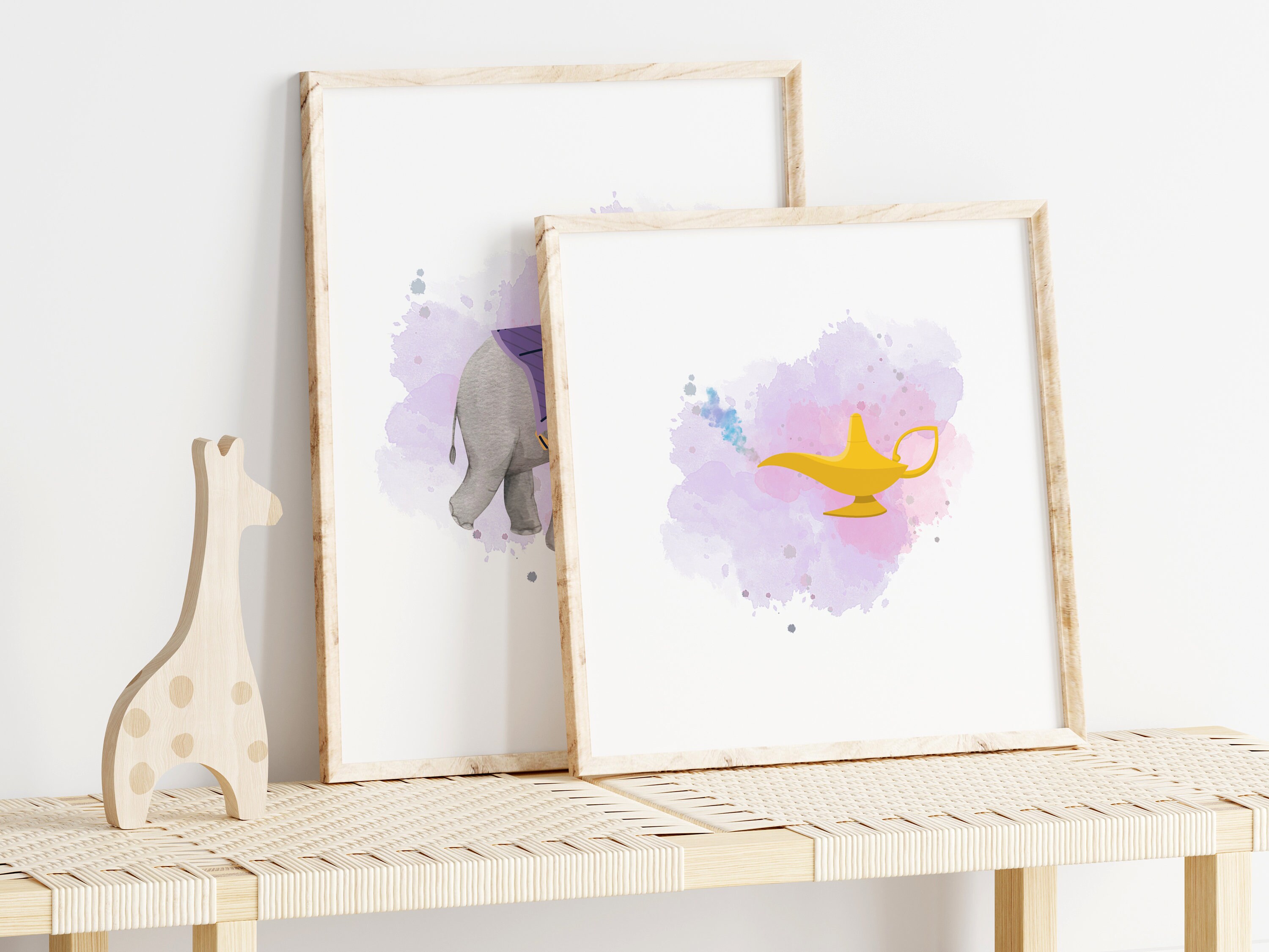 Aladdin Magic Lamp Art Print, Watercolor Wall Art for Girls Room or ...