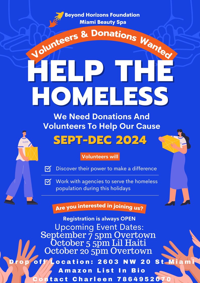 Editable Canva Fundraiser Charity Donation Feeding the Homeless Flyer ...