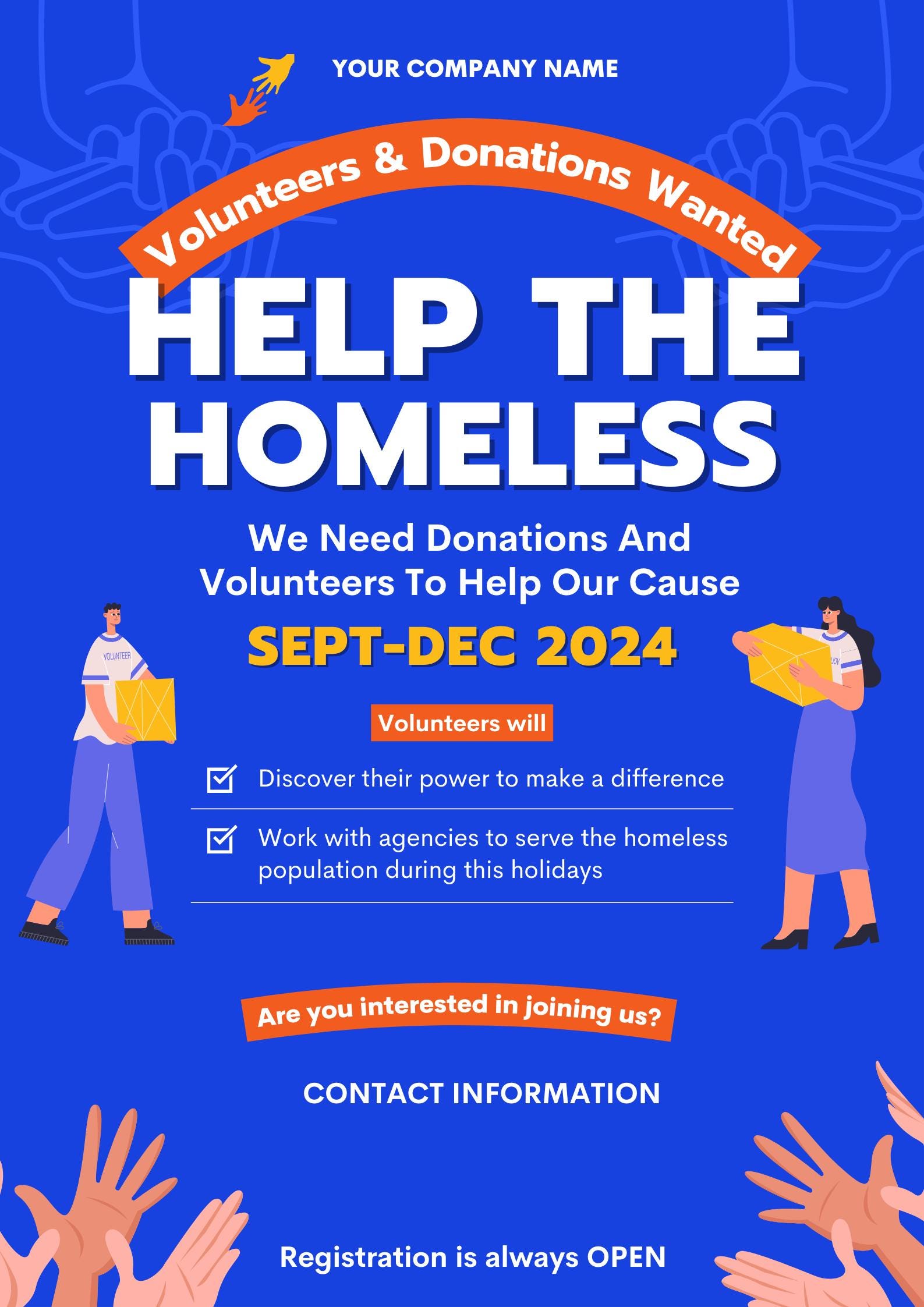 Editable Canva Fundraiser Charity Donation Feeding the Homeless Flyer ...