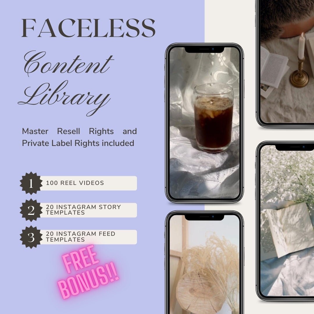 Faceless Marketing Videos Reels Template PLR Digital Products Faceless ...