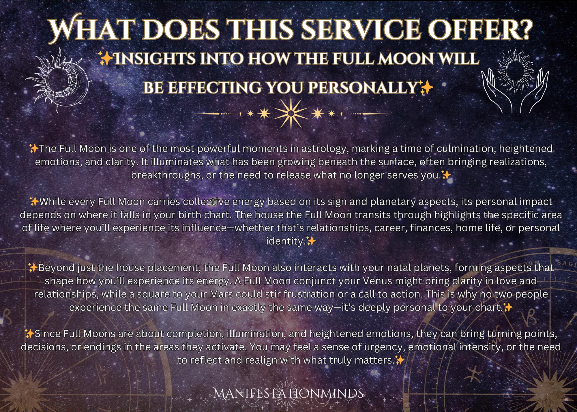 Astrology Birth Chart Full Moon Chart Interpretation | Personalized ...