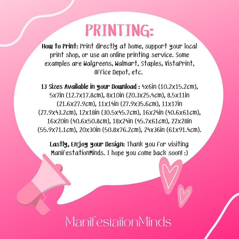 Positive Affirmation Poster Digital Download in 13 Different Sizes I ...